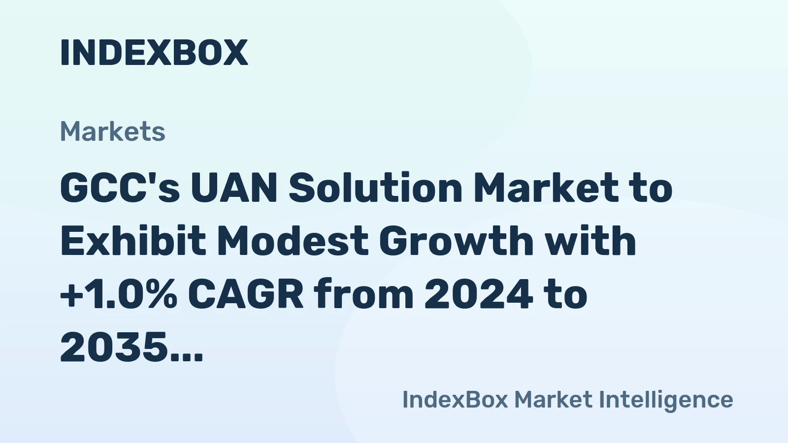 GCC's UAN Solution Market to Exhibit Modest Growth with +1.0% CAGR from 2024 to 2035