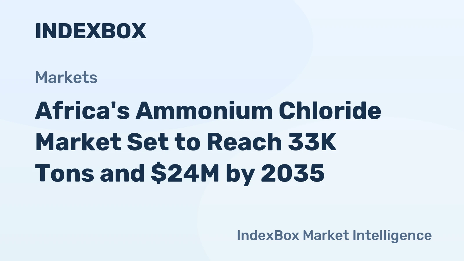 Africa's Ammonium Chloride Market Set to Reach 33K Tons and $24M by 2035