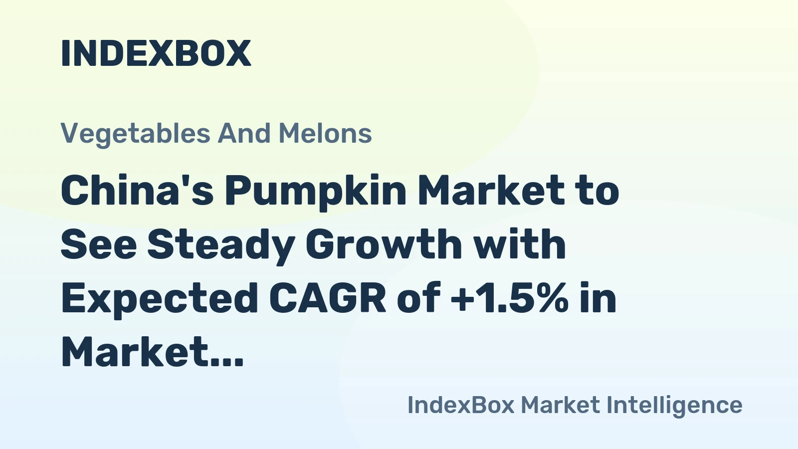 China's Pumpkin Market to See Steady Growth with Expected CAGR of +1.5% in Market Value from 2024-2035