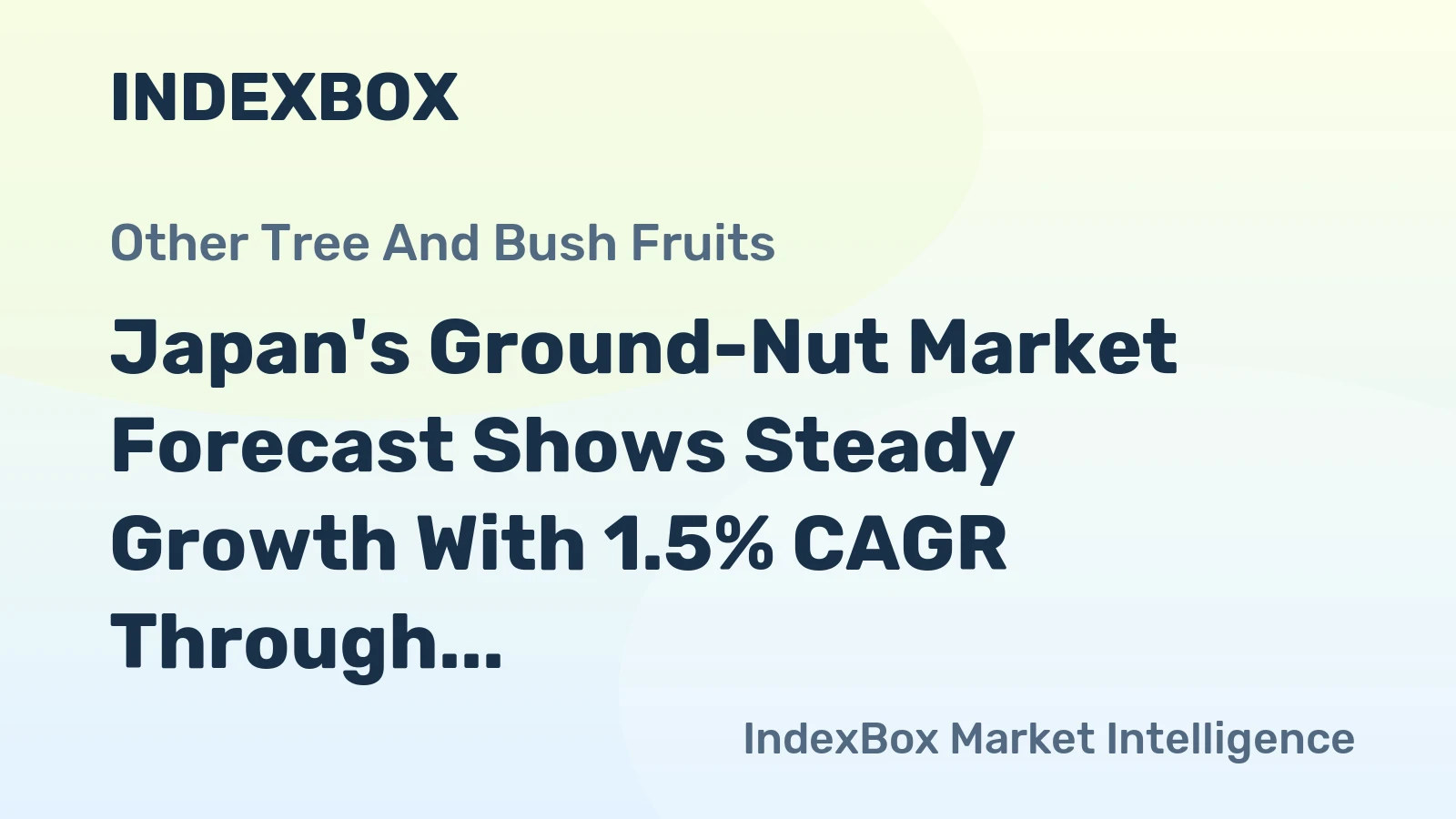 Japan's Ground-Nut Market Forecast Shows Steady Growth With 1.5% CAGR Through 2035