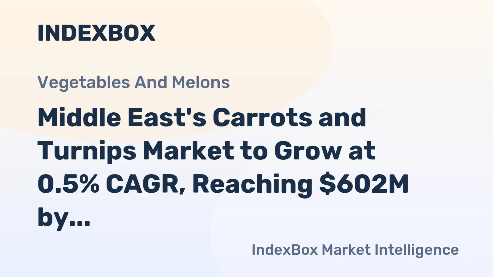 Middle East's Carrots and Turnips Market to Grow at 0.5% CAGR, Reaching $602M by 2035