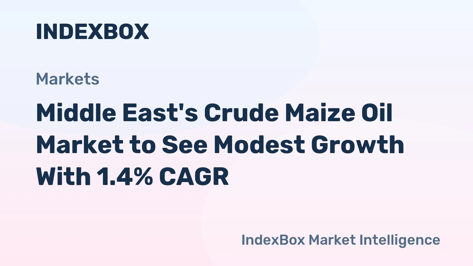 Middle East's Crude Maize Oil Market to See Modest Growth With 1.4% CAGR