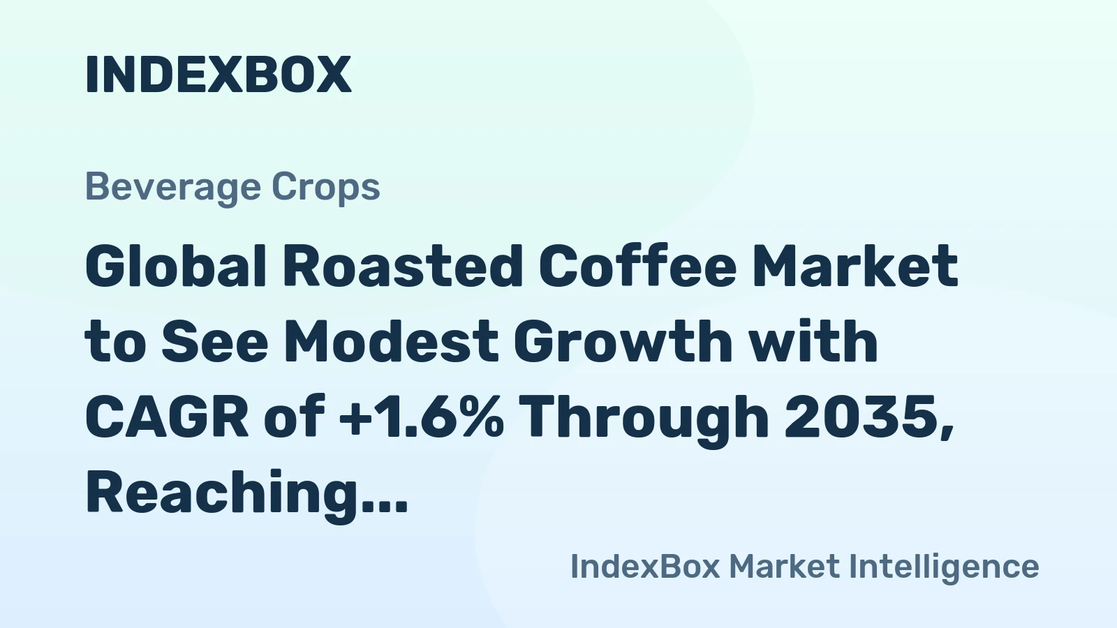 Global Roasted Coffee Market to See Modest Growth with CAGR of +1.6% Through 2035, Reaching $123.3B