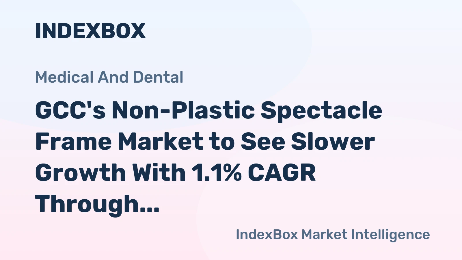 GCC's Non-Plastic Spectacle Frame Market to See Slower Growth With 1.1% CAGR Through 2035
