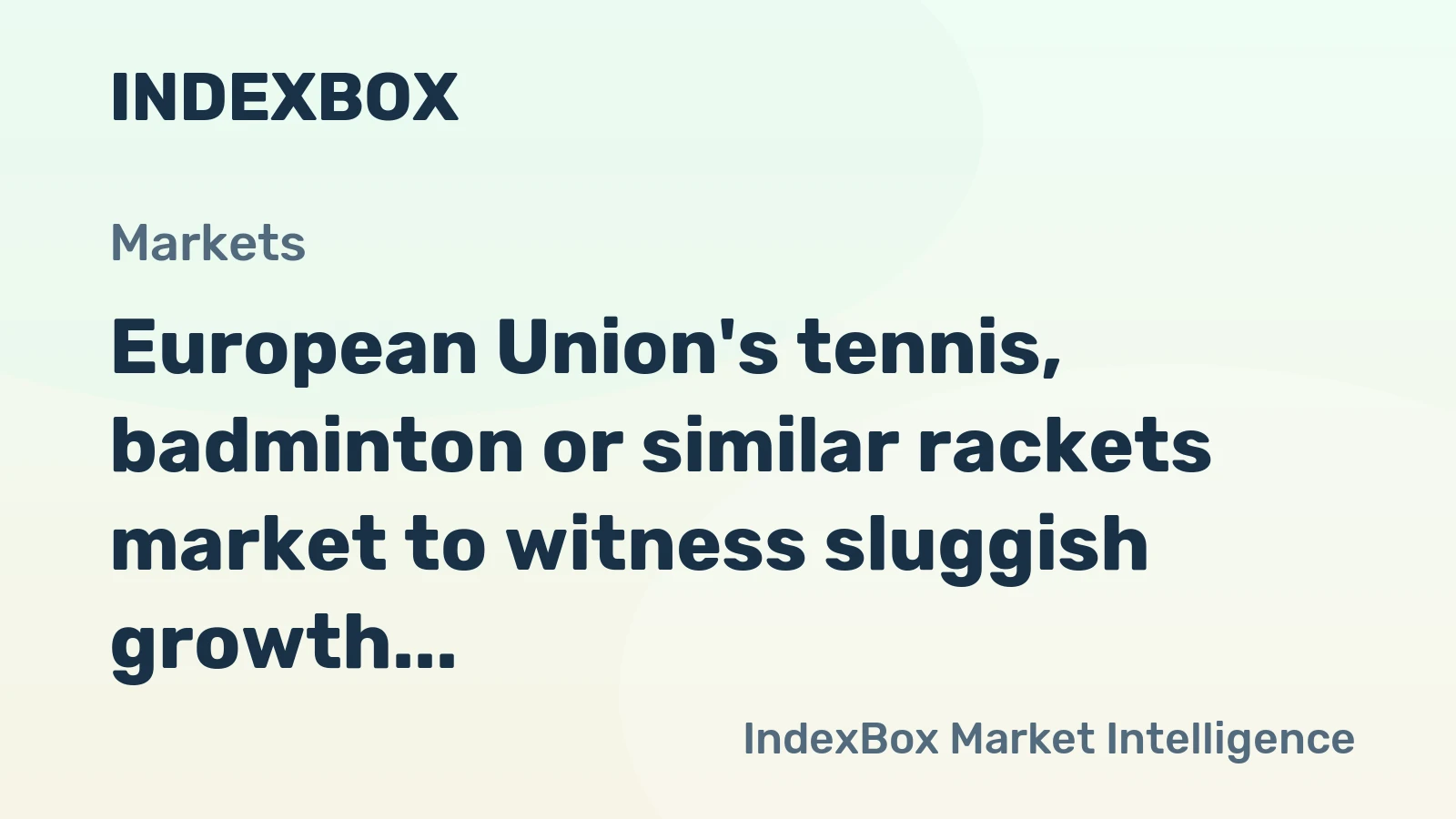 European Union's tennis, badminton or similar rackets market to witness sluggish growth with CAGR of +0.2% by 2035