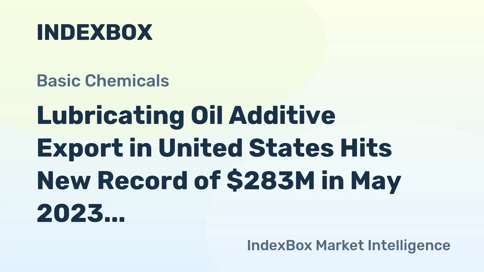 Lubricating Oil Additive Export in United States Hits New Record of $283M in May 2023