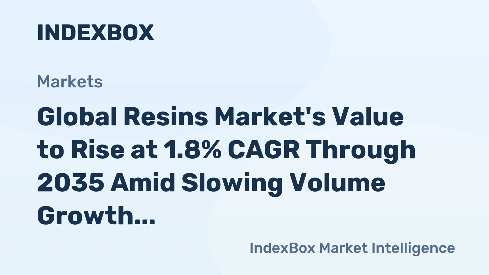 Global Resins Market's Value to Rise at 1.8% CAGR Through 2035 Amid Slowing Volume Growth
