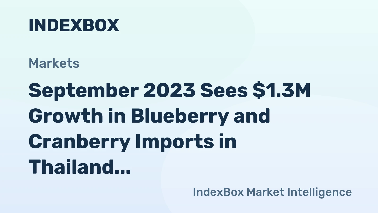 September 2023 Sees $1.3M Growth in Blueberry and Cranberry Imports in Thailand