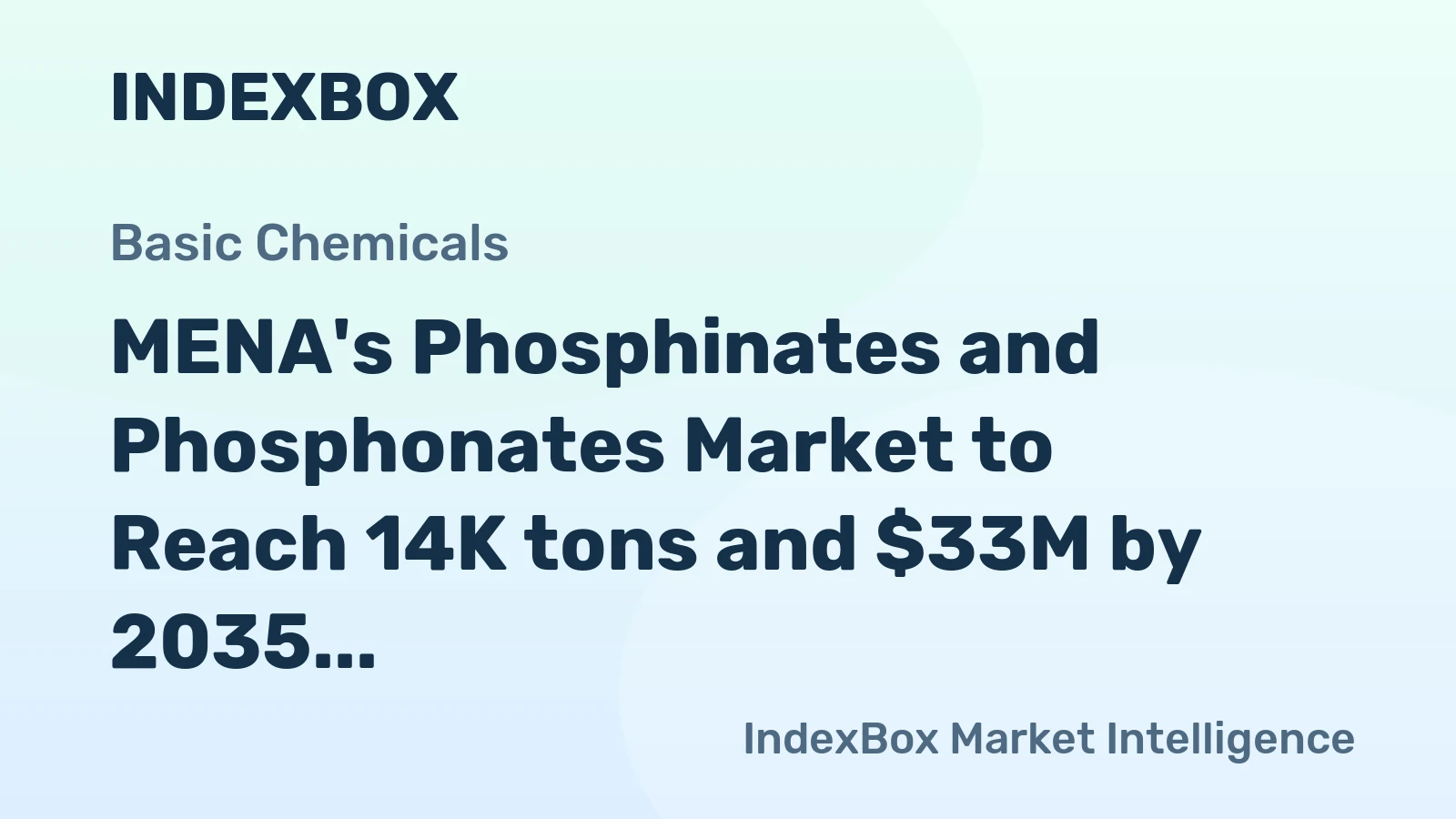MENA's Phosphinates and Phosphonates Market to Reach 14K tons and $33M by 2035