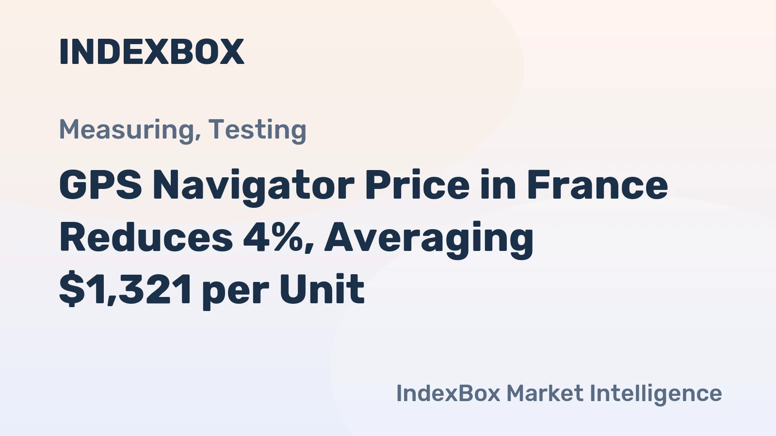 GPS Navigator Price in France Reduces 4%, Averaging $1,321 per Unit