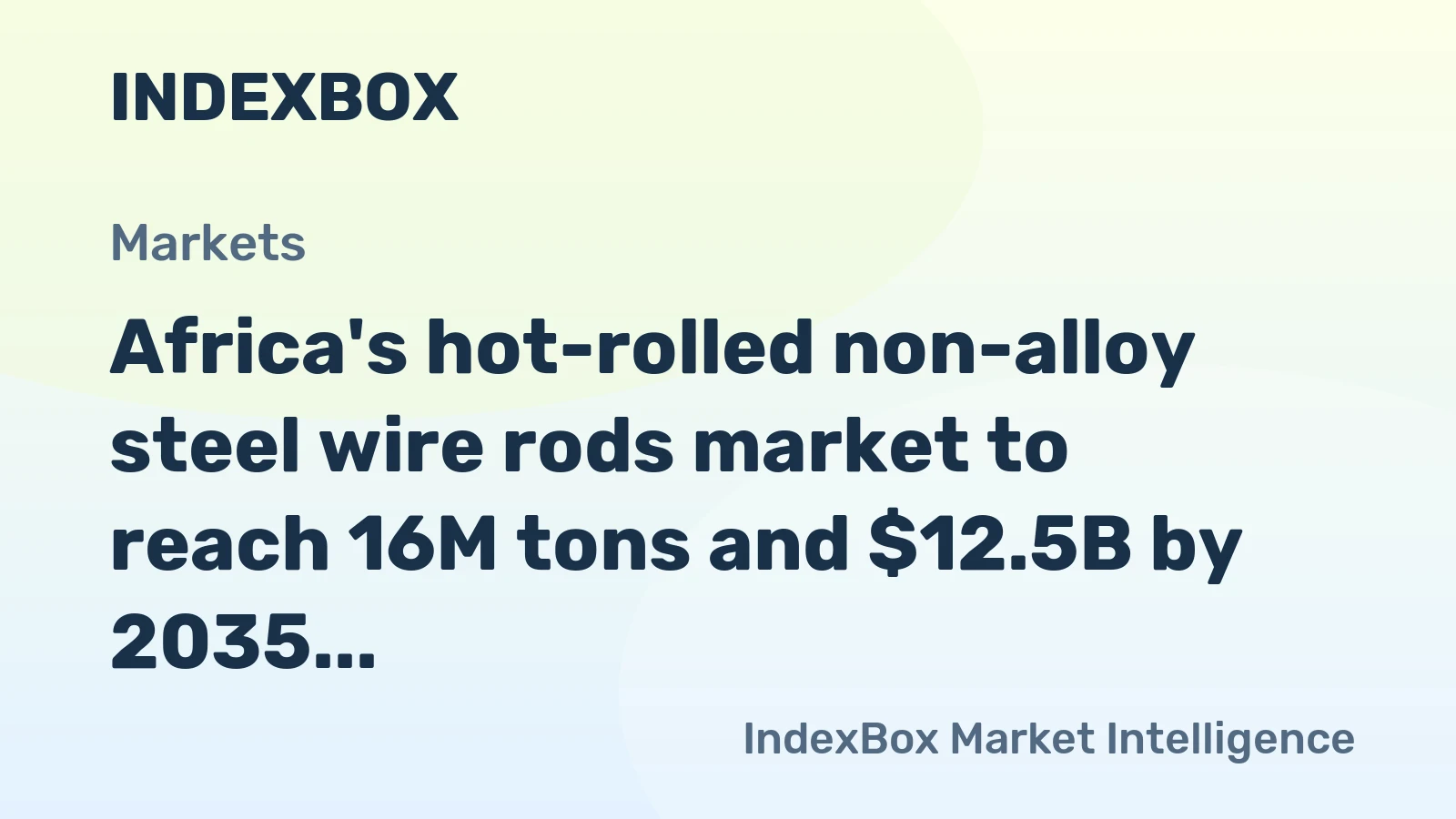 Africa's hot-rolled non-alloy steel wire rods market to reach 16M tons and $12.5B by 2035