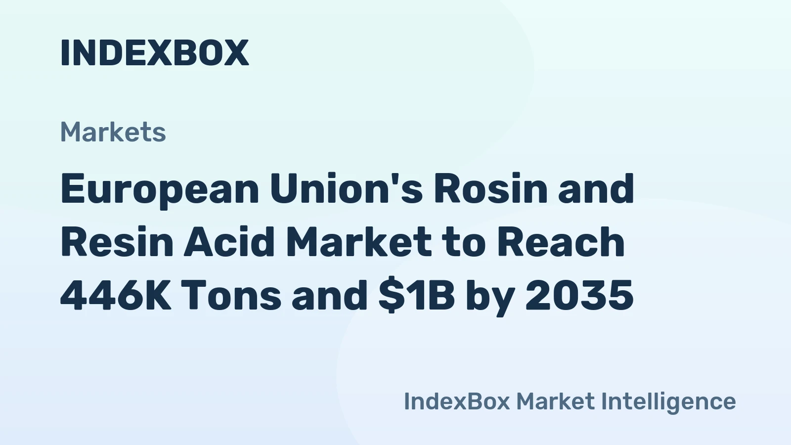 European Union's Rosin and Resin Acid Market to Reach 446K Tons and $1B by 2035