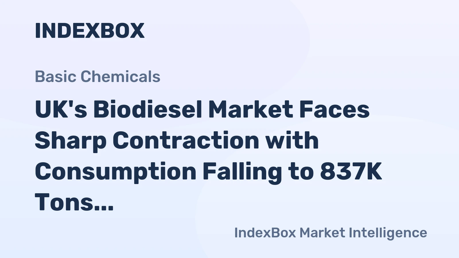 UK's Biodiesel Market Faces Sharp Contraction with Consumption Falling to 837K Tons