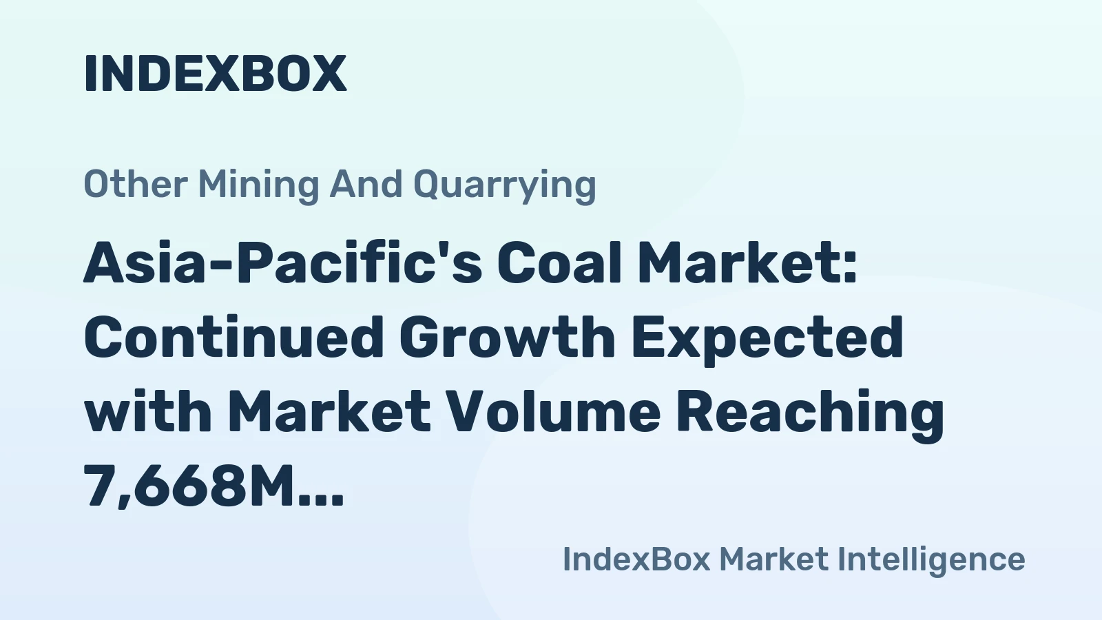 Asia-Pacific's Coal Market: Continued Growth Expected with Market Volume Reaching 7,668M Tons and Value at $1,163.3B by 2035