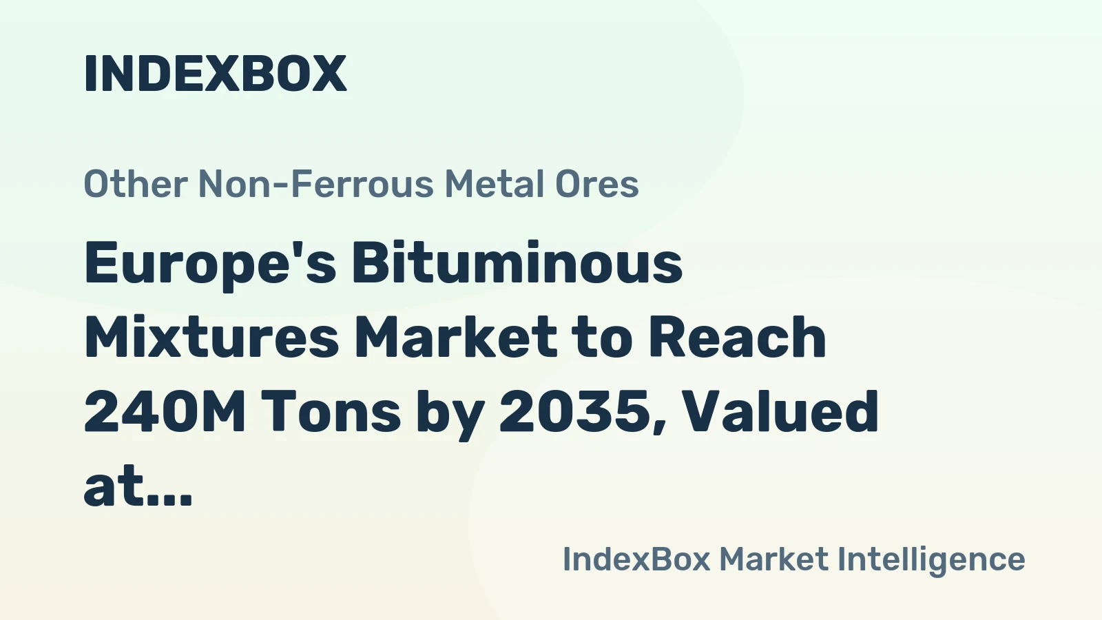 Europe's Bituminous Mixtures Market to Reach 240M Tons by 2035, Valued at $150.4B