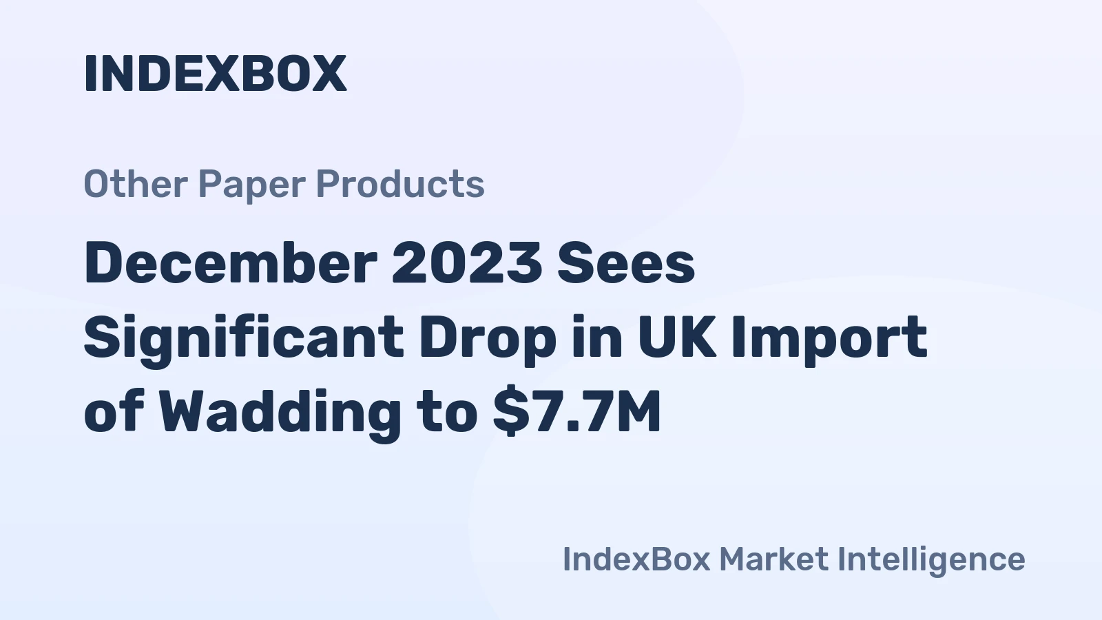 December 2023 Sees Significant Drop in UK Import of Wadding to $7.7M
