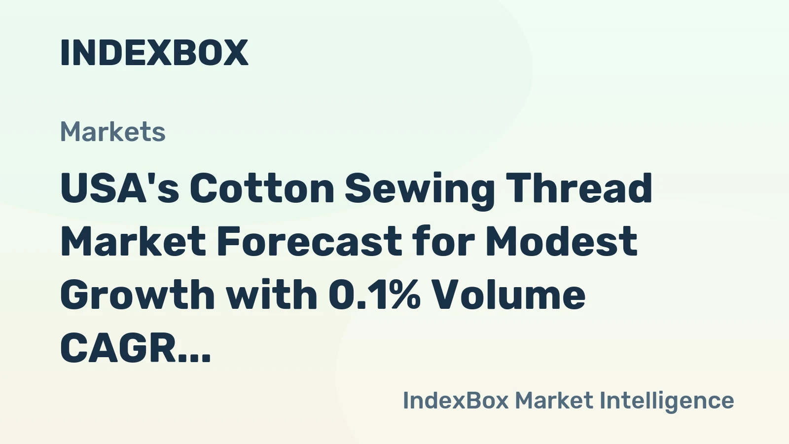 USA's Cotton Sewing Thread Market Forecast for Modest Growth with 0.1% Volume CAGR Through 2035
