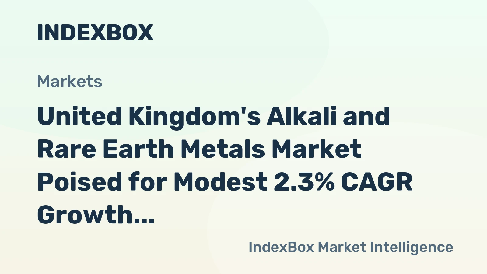 United Kingdom's Alkali and Rare Earth Metals Market Poised for Modest 2.3% CAGR Growth Through 2035
