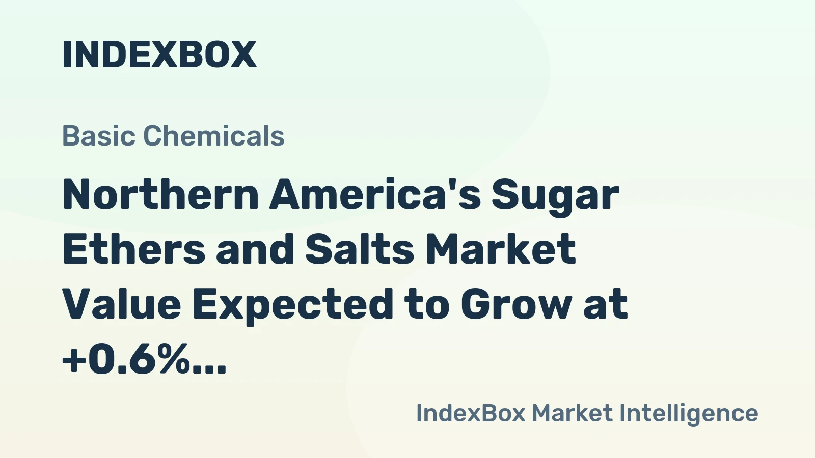 Northern America's Sugar Ethers and Salts Market Value Expected to Grow at +0.6% CAGR