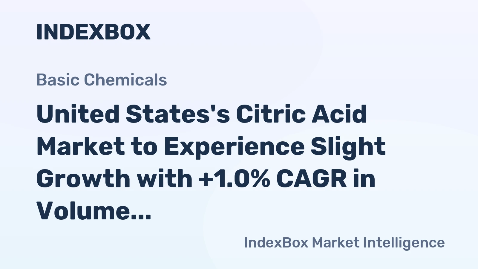 United States's Citric Acid Market to Experience Slight Growth with +1.0% CAGR in Volume and +4.1% CAGR in Value through 2035