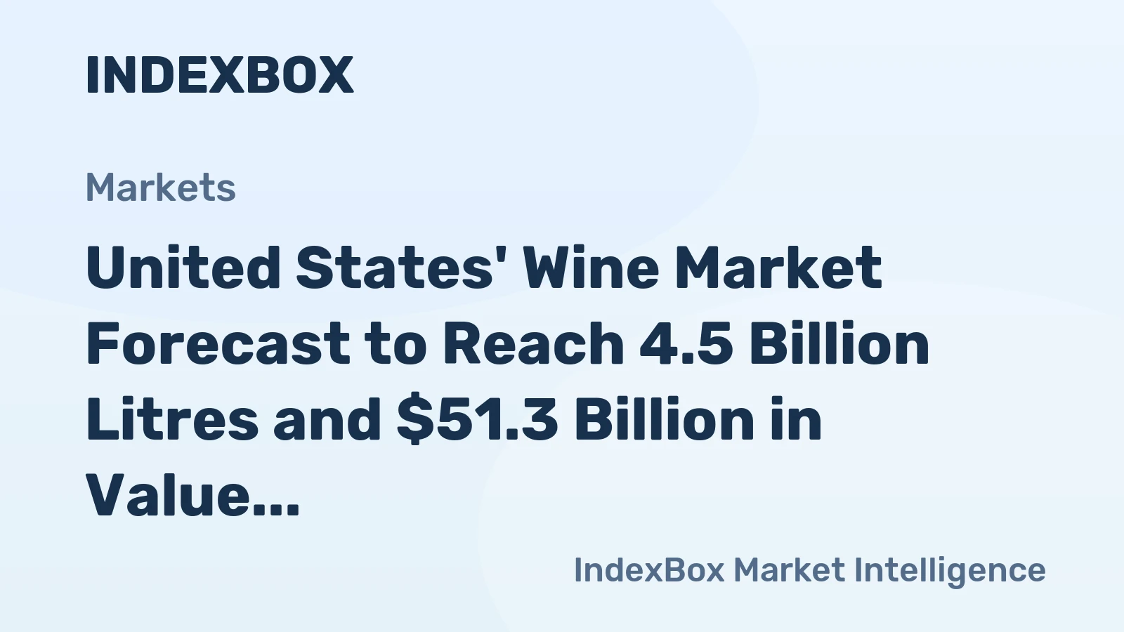 United States' Wine Market Forecast to Reach 4.5 Billion Litres and $51.3 Billion in Value