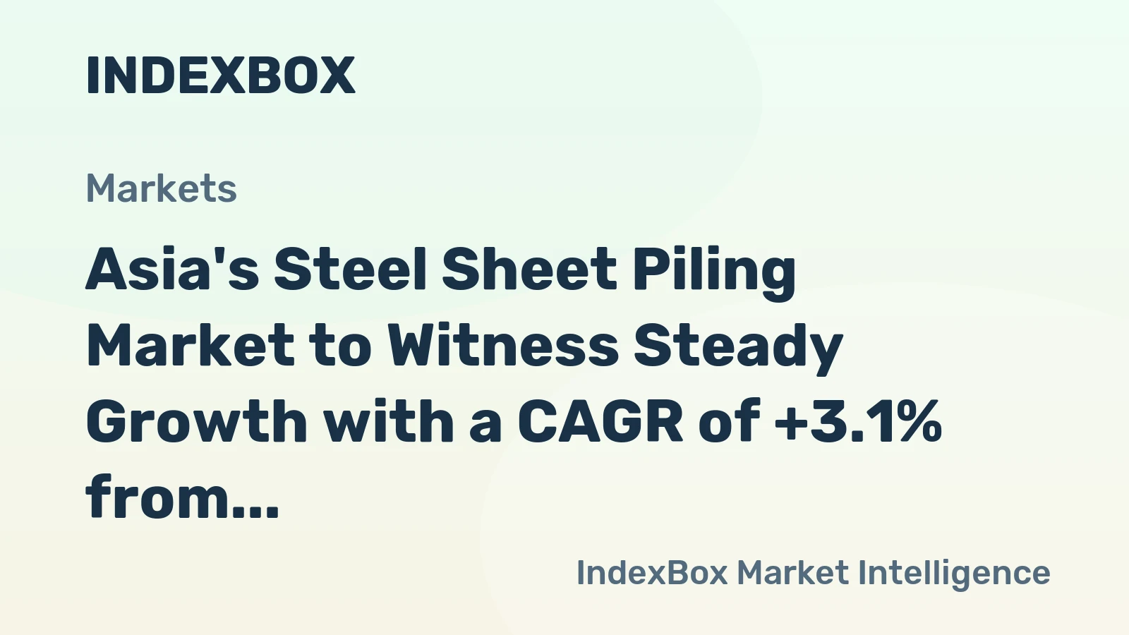 Asia's Steel Sheet Piling Market to Witness Steady Growth with a CAGR of +3.1% from 2024 to 2035