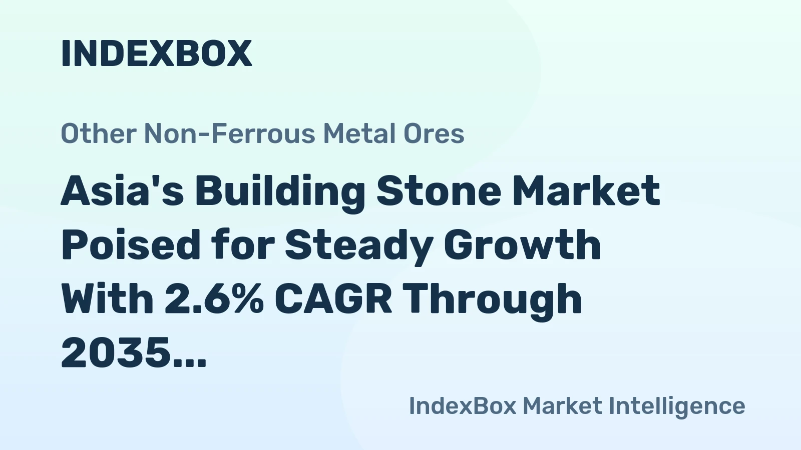 Asia's Building Stone Market Poised for Steady Growth With 2.6% CAGR Through 2035