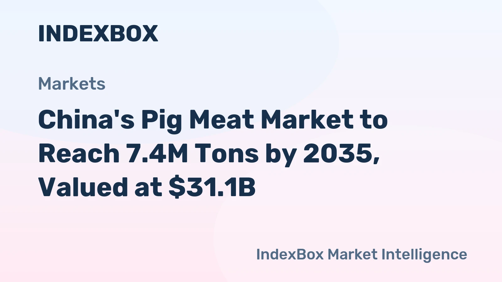 China's Pig Meat Market to Reach 7.4M Tons by 2035, Valued at $31.1B