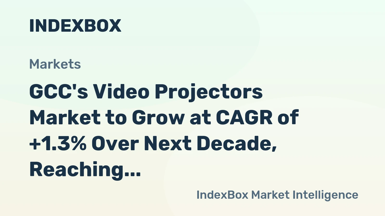 GCC's Video Projectors Market to Grow at CAGR of +1.3% Over Next Decade, Reaching 442K Units by 2035