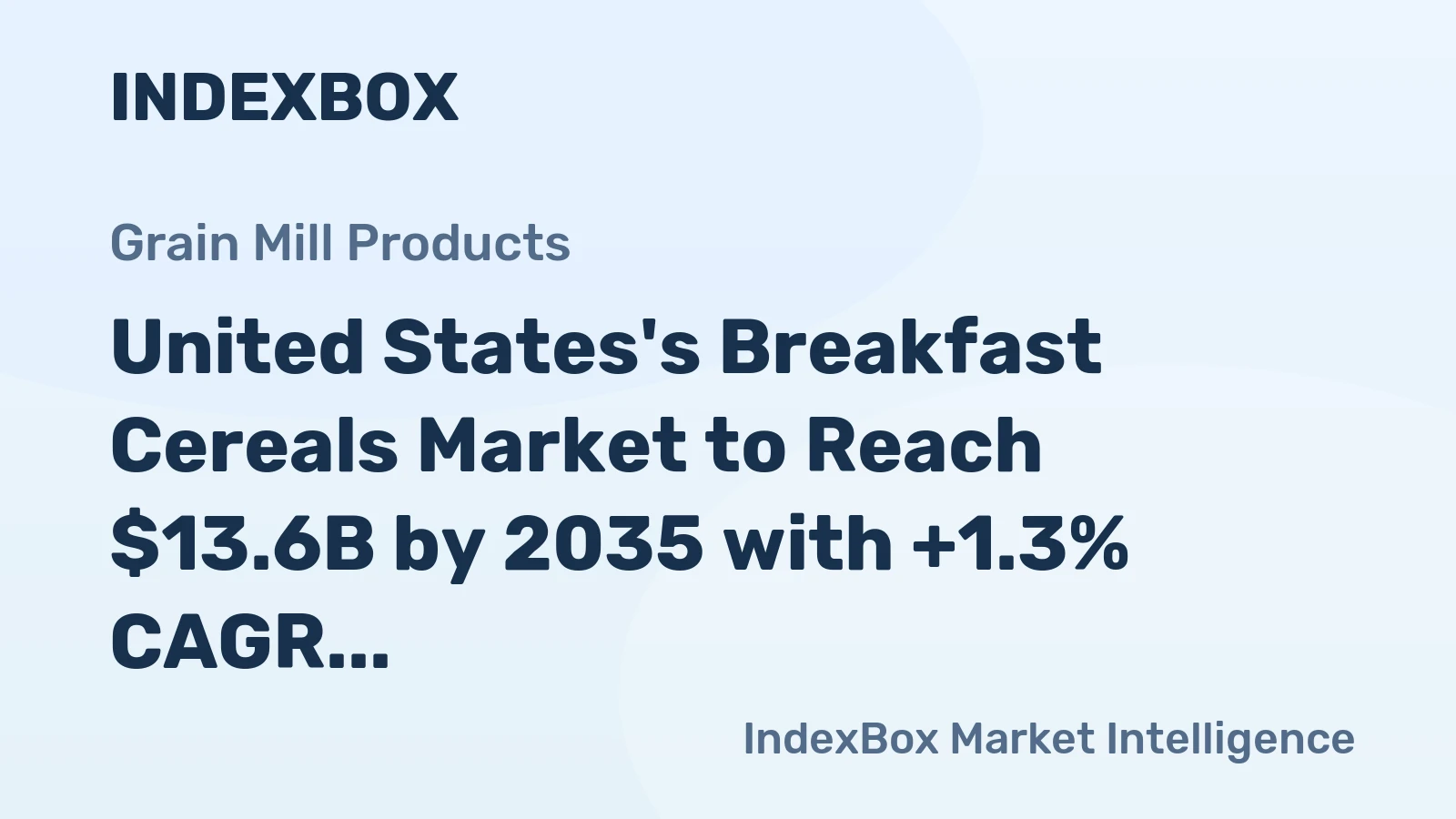 United States's Breakfast Cereals Market to Reach $13.6B by 2035 with +1.3% CAGR