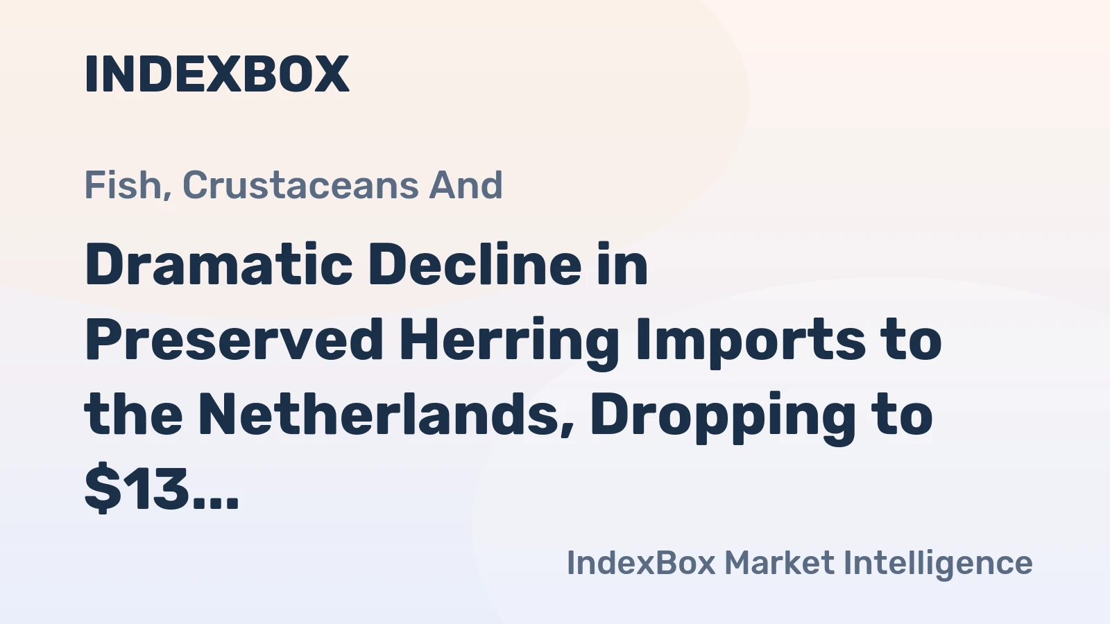 Dramatic Decline in Preserved Herring Imports to the Netherlands, Dropping to $13 Million in 2024