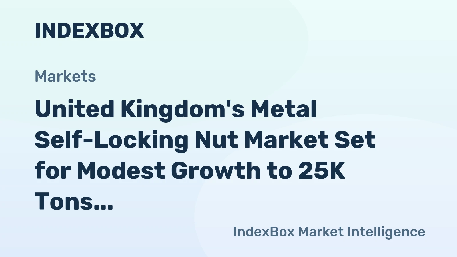 United Kingdom's Metal Self-Locking Nut Market Set for Modest Growth to 25K Tons and $200M