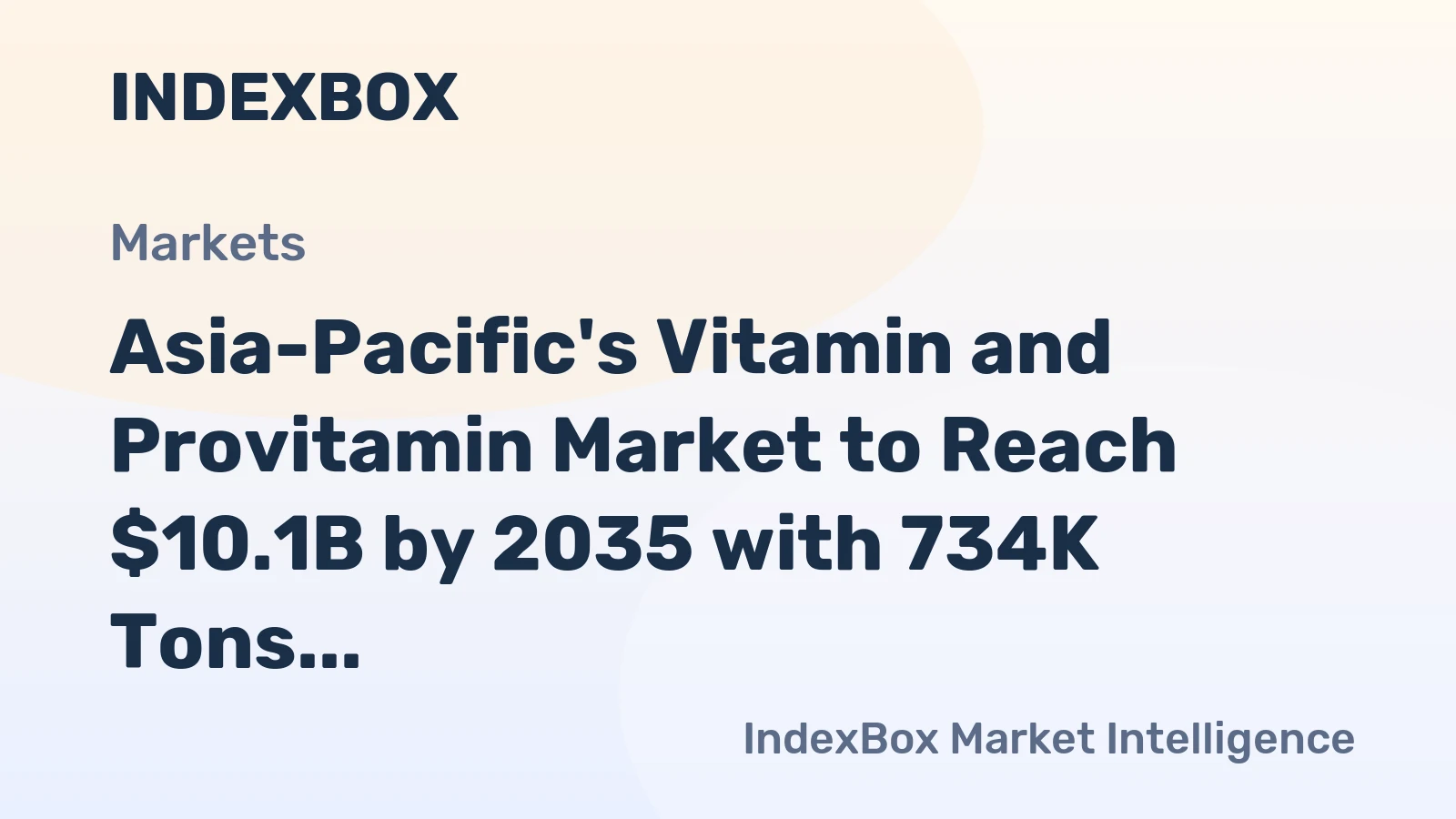 Asia-Pacific's Vitamin and Provitamin Market to Reach $10.1B by 2035 with 734K Tons in Volume
