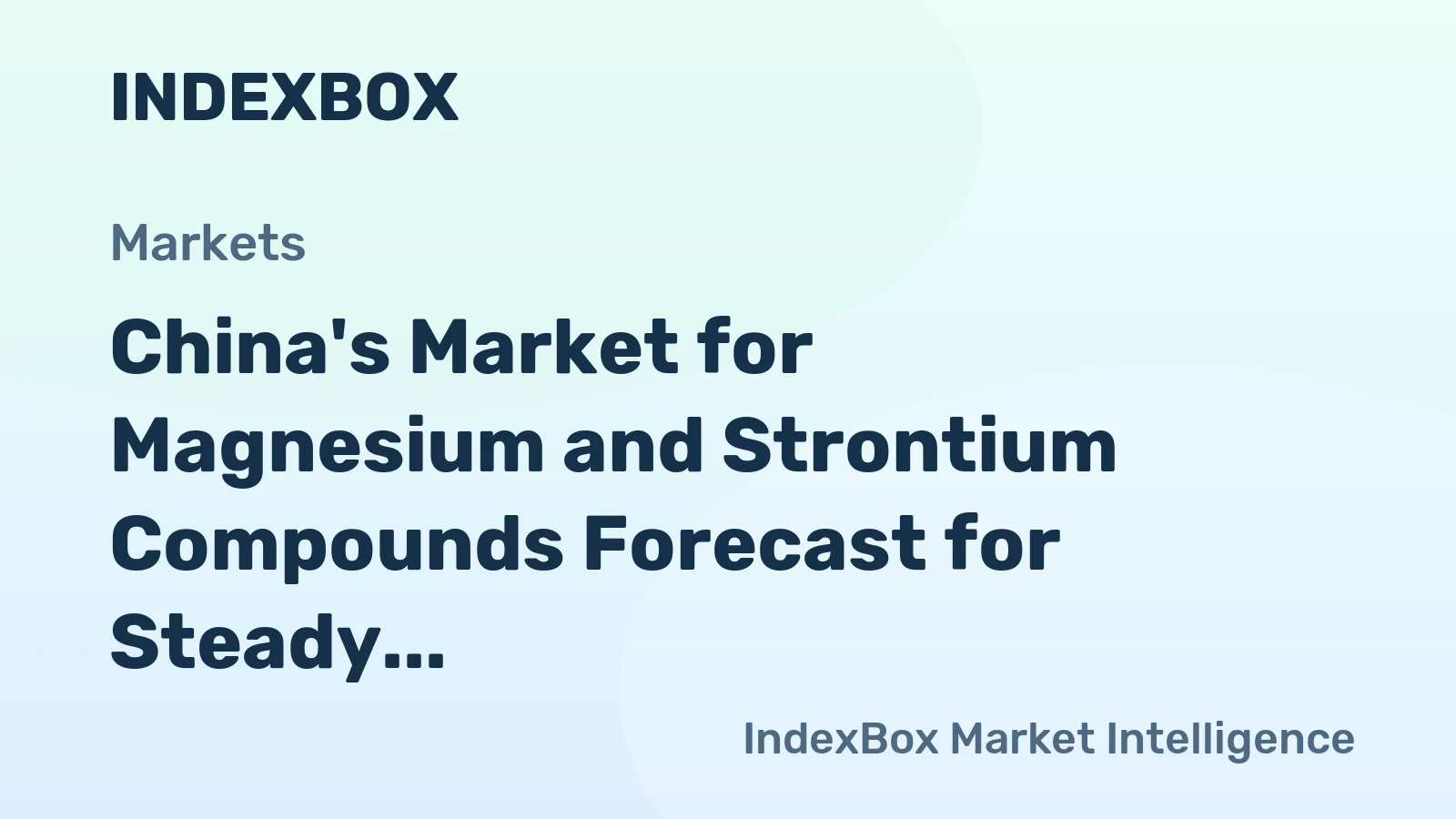 China's Market for Magnesium and Strontium Compounds Forecast for Steady 44% CAGR Growth Through 2035