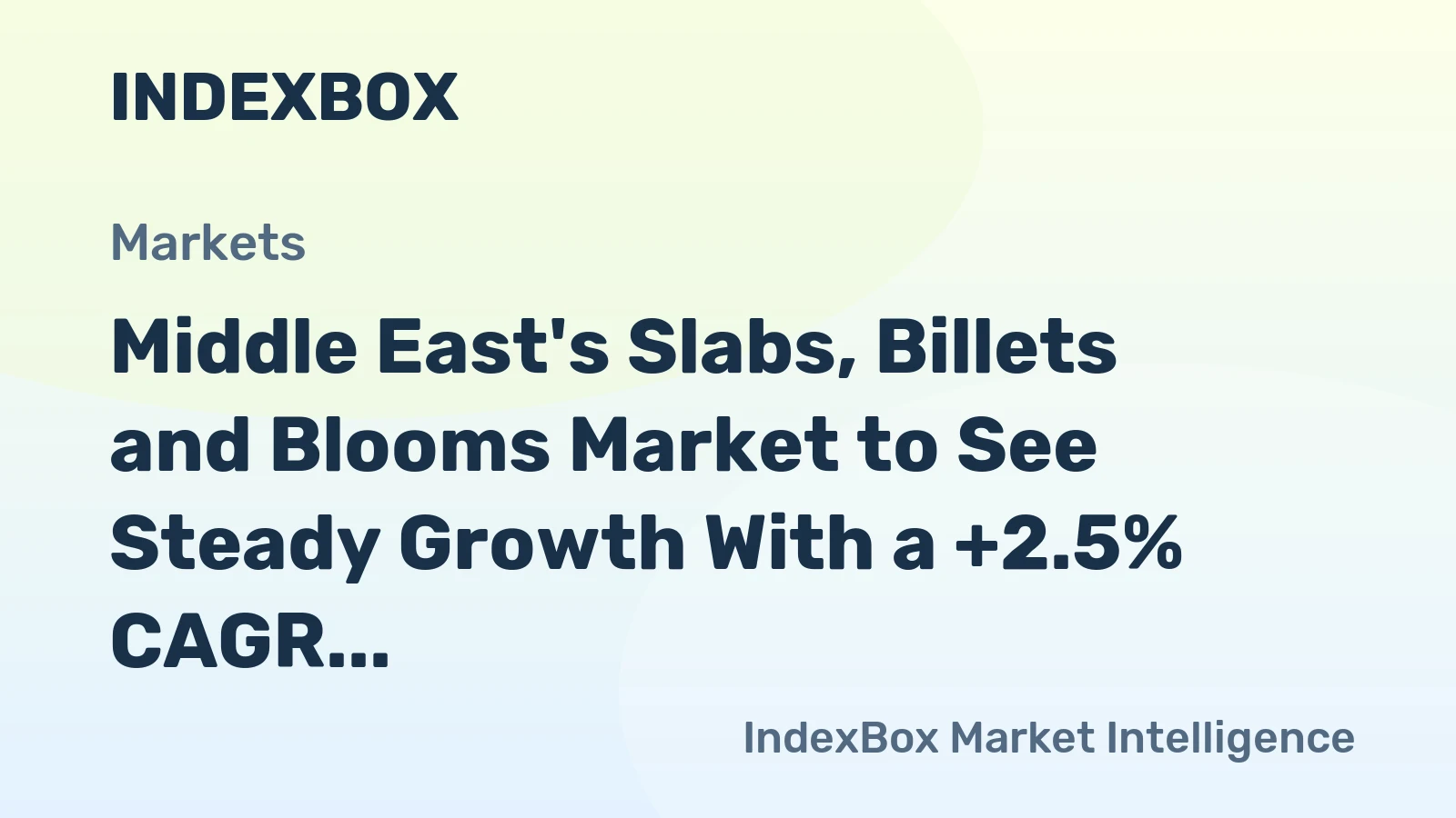 Middle East's Slabs, Billets and Blooms Market to See Steady Growth With a +2.5% CAGR Through 2035