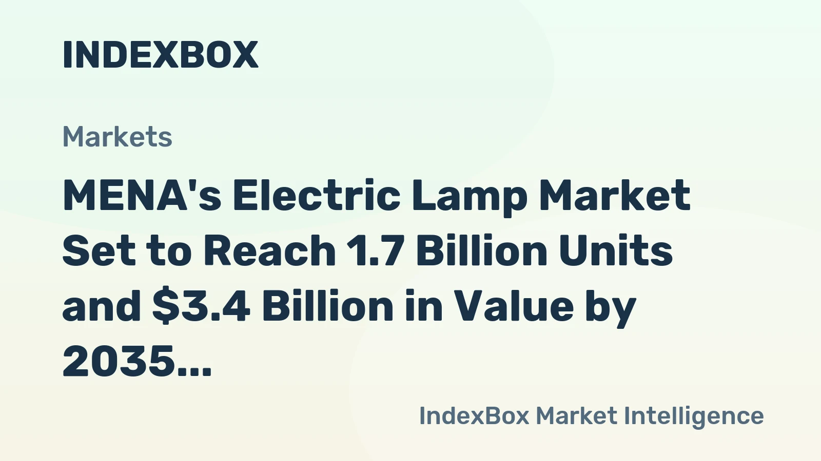 MENA's Electric Lamp Market Set to Reach 1.7 Billion Units and $3.4 Billion in Value by 2035