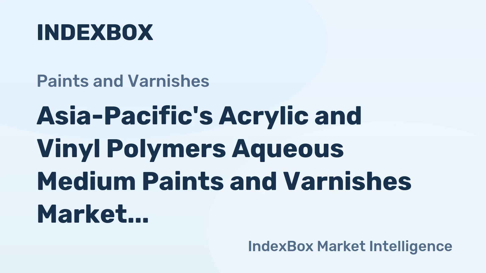 Asia-Pacific's Acrylic and Vinyl Polymers Aqueous Medium Paints and Varnishes Market to Grow at +0.8% CAGR Through 2035