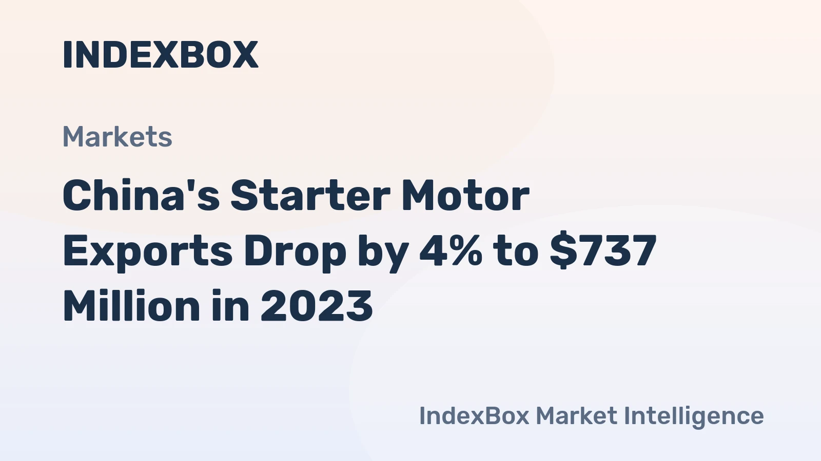 China's Starter Motor Exports Drop by 4% to $737 Million in 2023