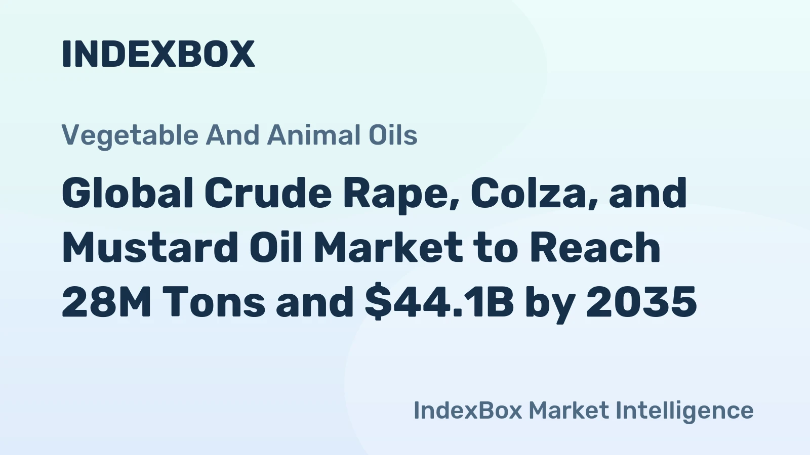 Global Crude Rape, Colza, and Mustard Oil Market to Reach 28M Tons and $44.1B by 2035