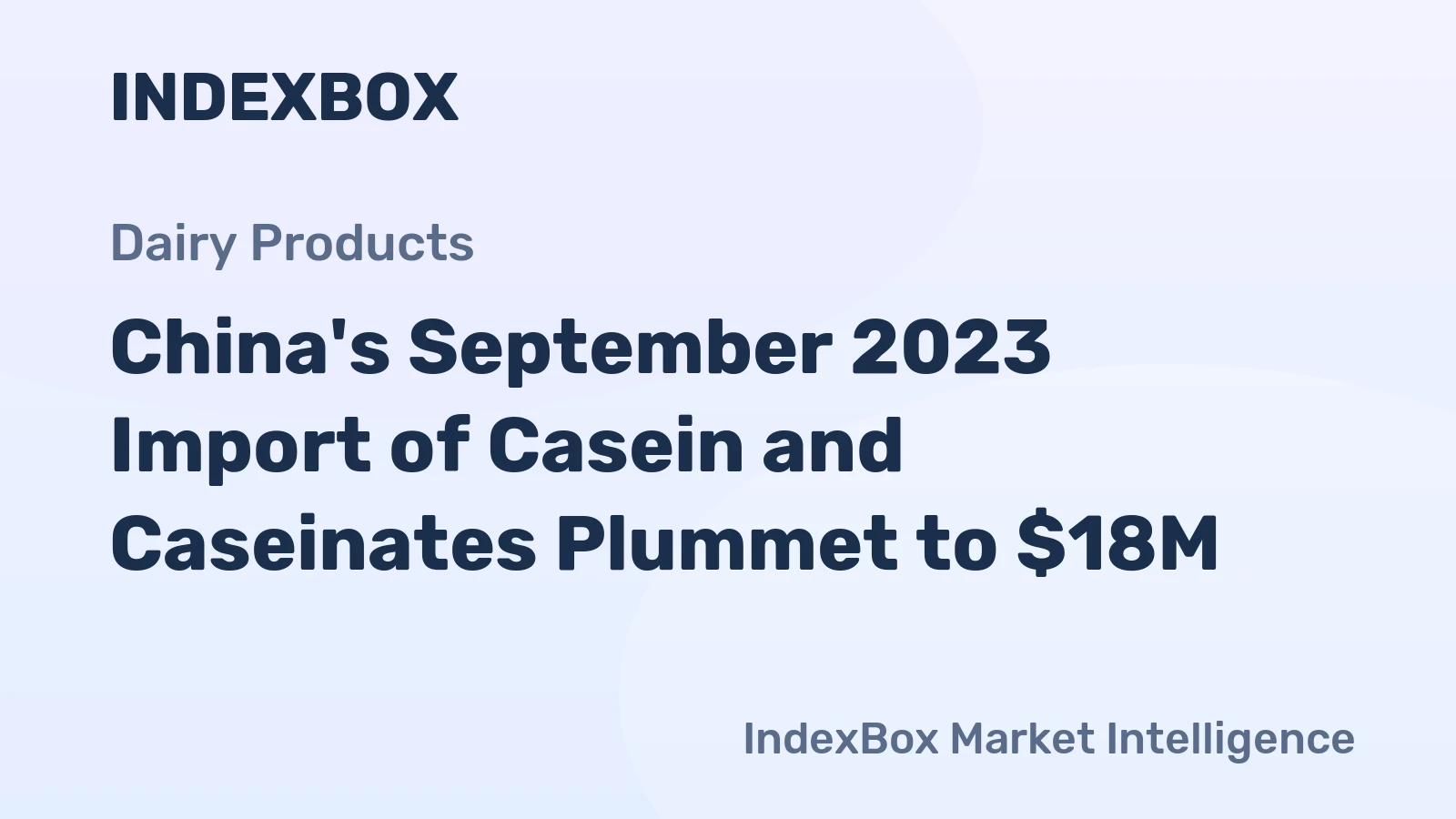China's September 2023 Import of Casein and Caseinates Plummet to $18M