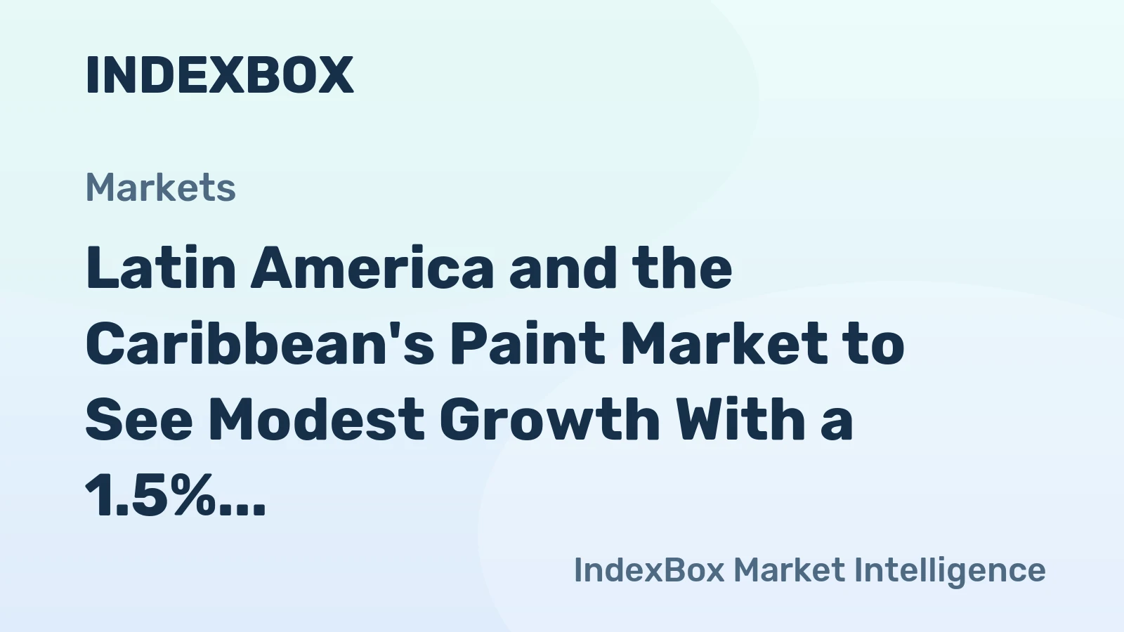 Latin America and the Caribbean's Paint Market to See Modest Growth With a 1.5% Value CAGR Through 2035