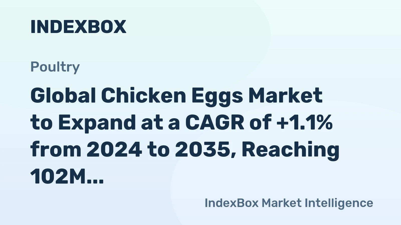 Global Chicken Eggs Market to Expand at a CAGR of +1.1% from 2024 to 2035, Reaching 102M Tons
