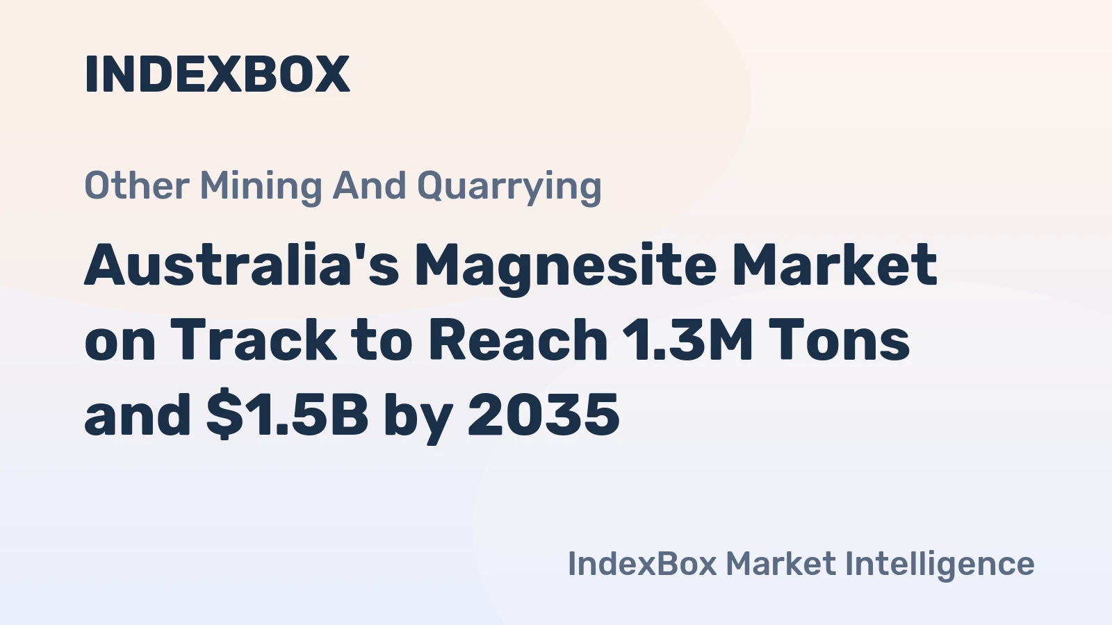 Australia's Magnesite Market on Track to Reach 1.3M Tons and $1.5B by 2035