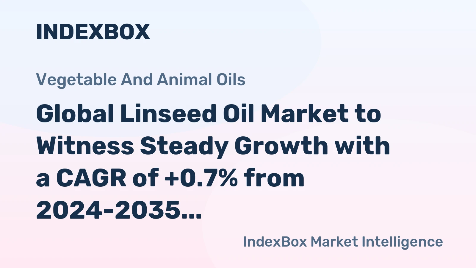 Global Linseed Oil Market to Witness Steady Growth with a CAGR of +0.7% from 2024-2035, Reaching 883K Tons
