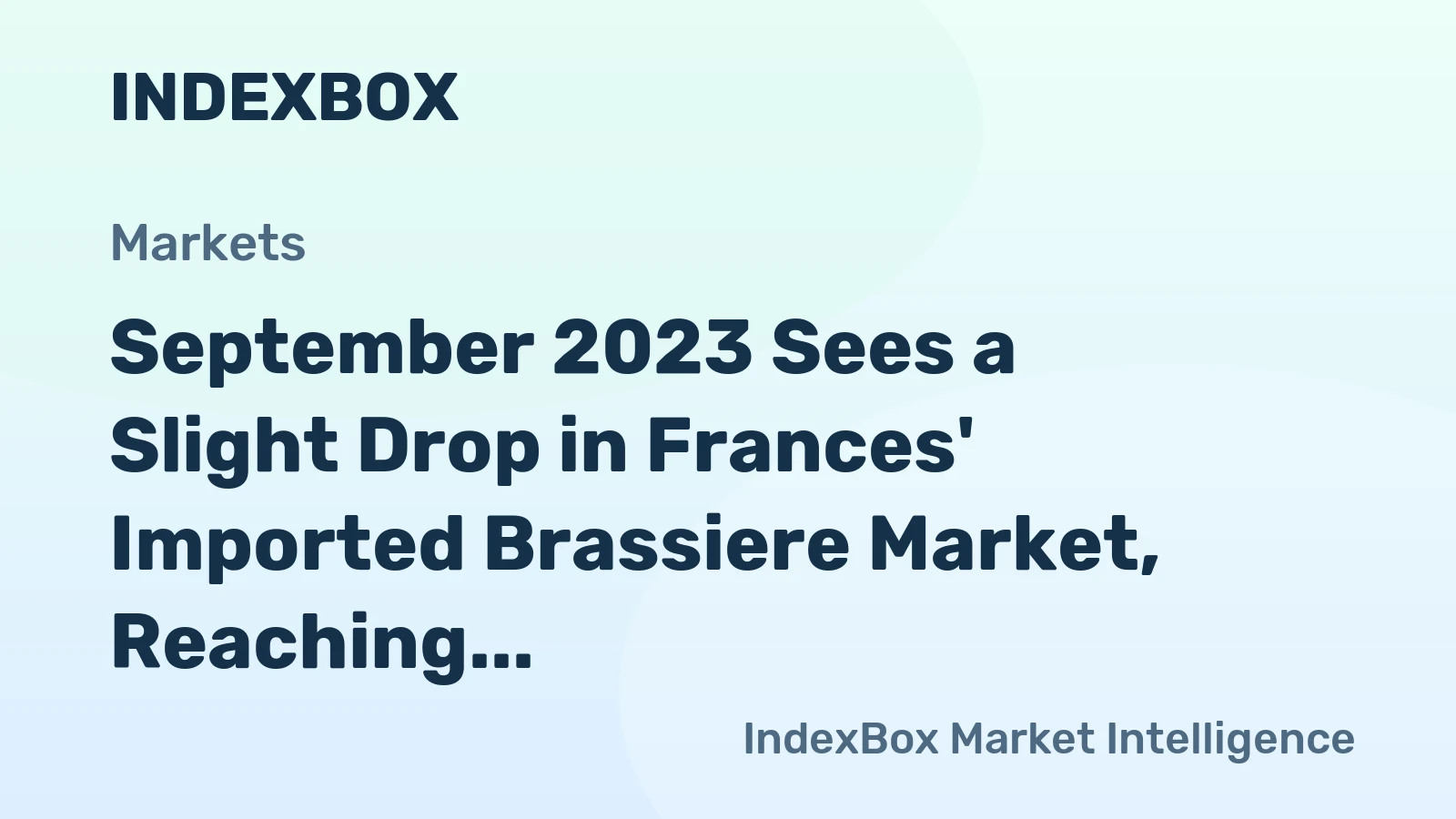 September 2023 Sees a Slight Drop in Frances' Imported Brassiere Market, Reaching $33M.