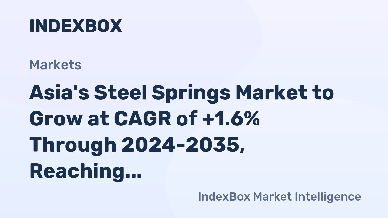 Asia's Steel Springs Market to Grow at CAGR of +1.6% Through 2024-2035, Reaching 4.6M Tons in Volume