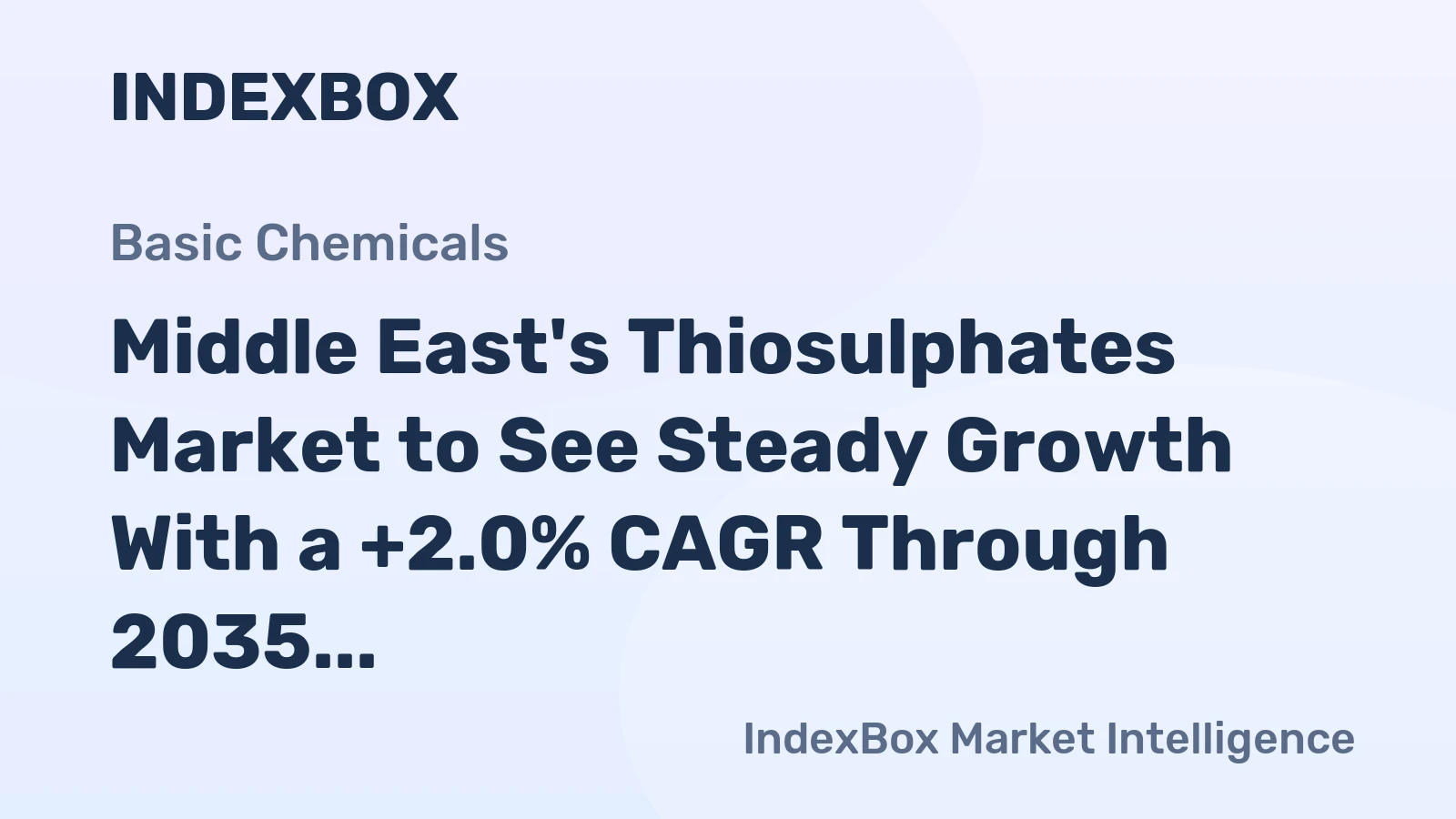 Middle East's Thiosulphates Market to See Steady Growth With a +2.0% CAGR Through 2035