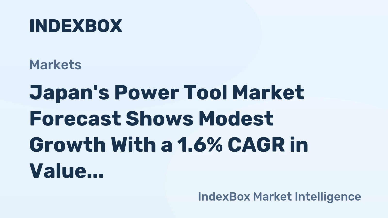 Japan's Power Tool Market Forecast Shows Modest Growth With a 1.6% CAGR in Value Through 2035