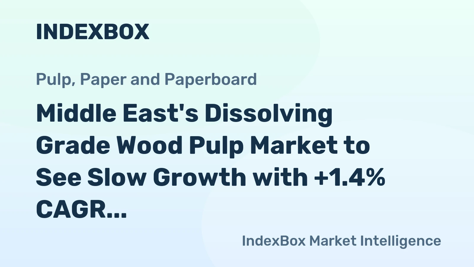 Middle East's Dissolving Grade Wood Pulp Market to See Slow Growth with +1.4% CAGR from 2024-2035