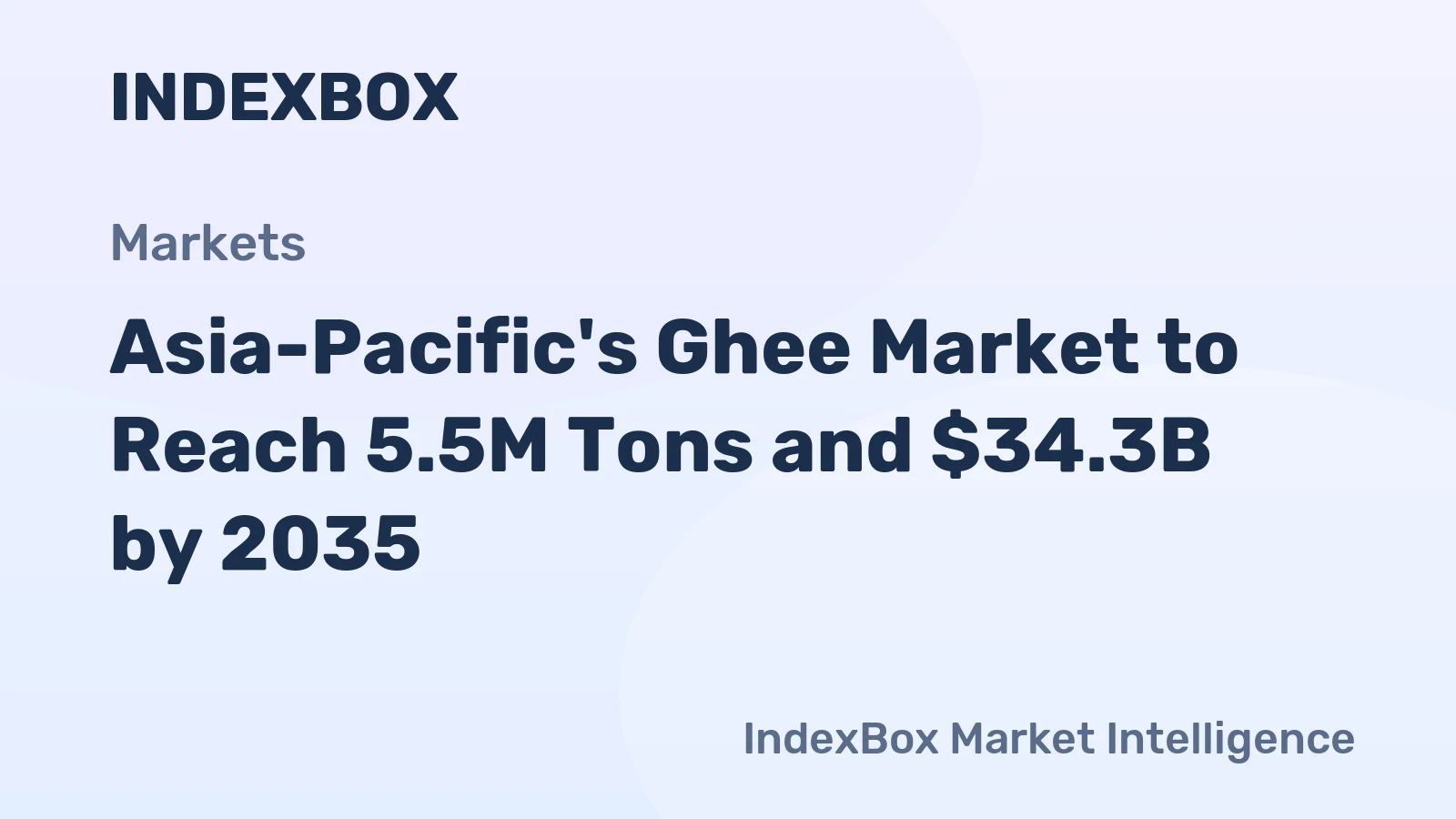 Asia-Pacific's Ghee Market to Reach 5.5M Tons and $34.3B by 2035